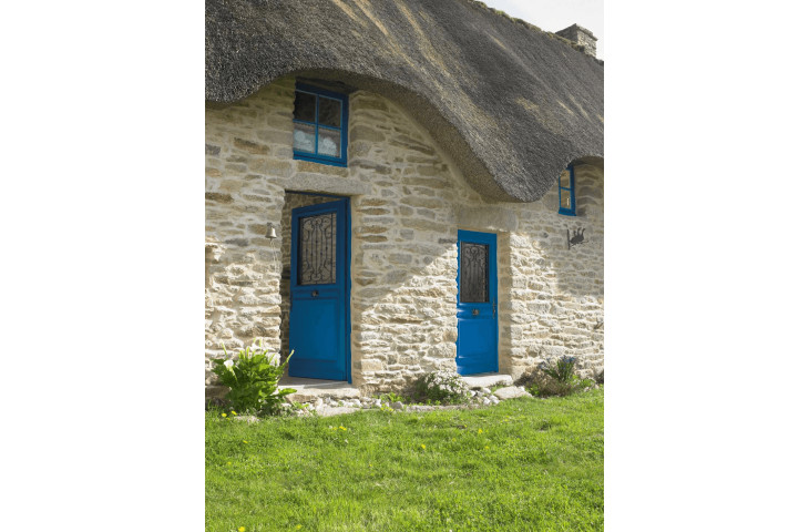 Porte d'entrée bois avec châssis ouvrant vitré
