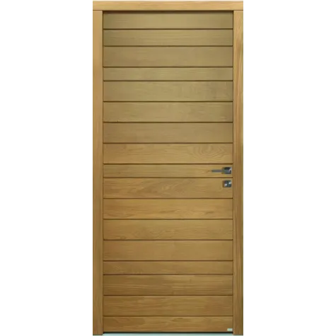 Porte d'entrée bois pleine et rainurée